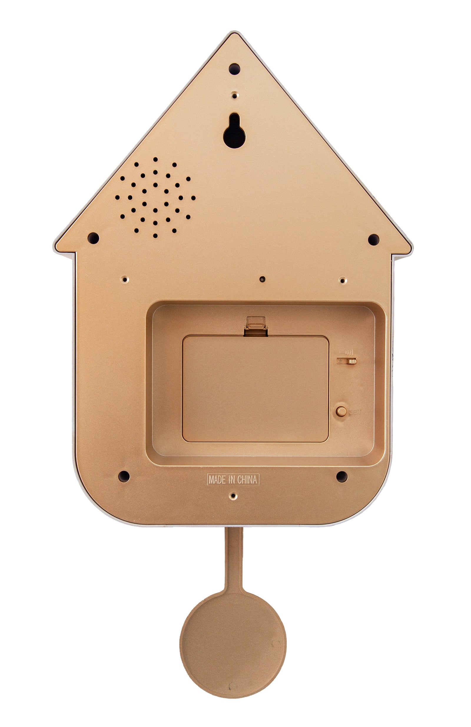 Wall clock 21.5x41.5x8.5cm-Pendulum-Rose Gold-Plastic-NeXtime 'Twitter