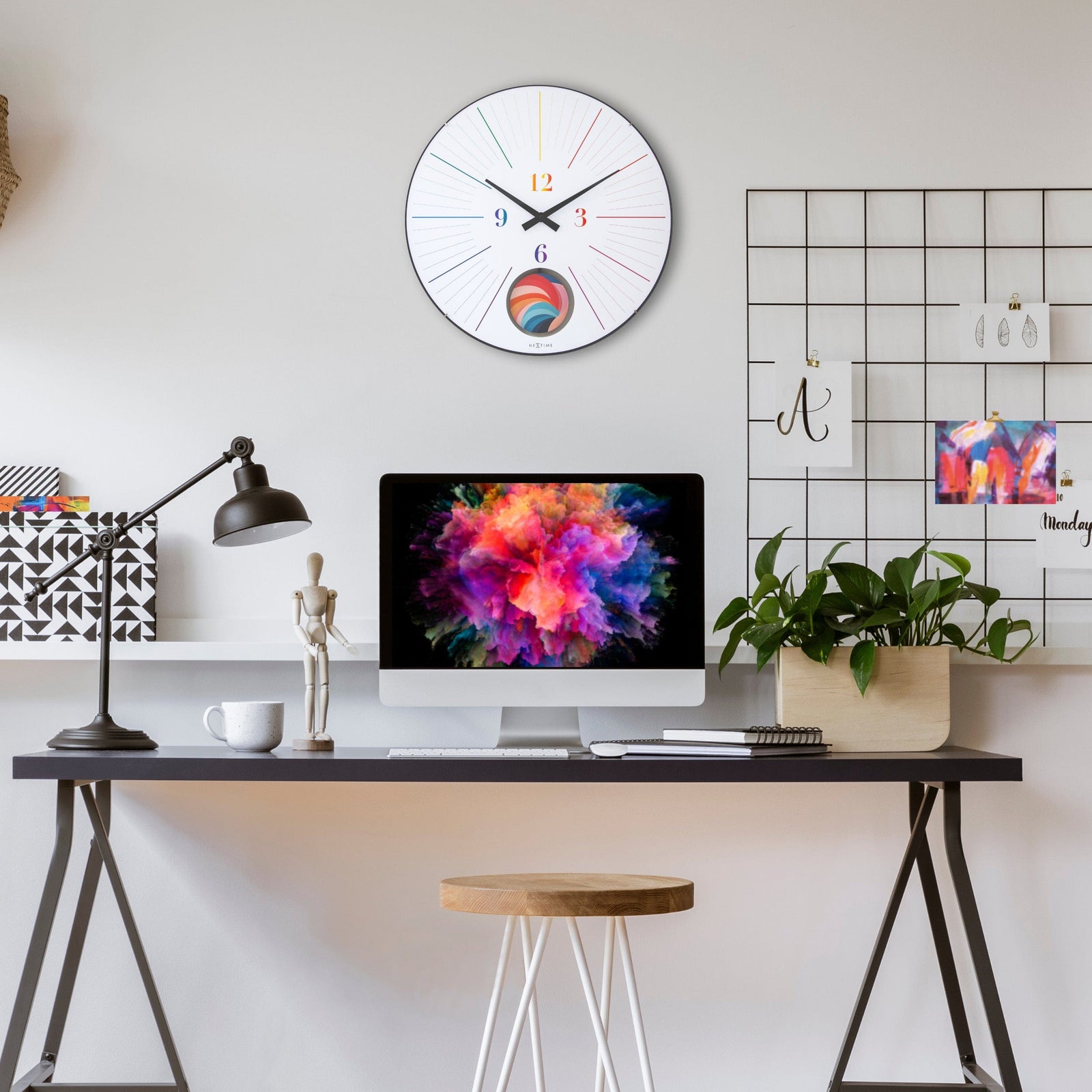 Large Wall Clock 50cm Domed Glass Lens-Silent-Pendulum-NeXtime 'Duomo