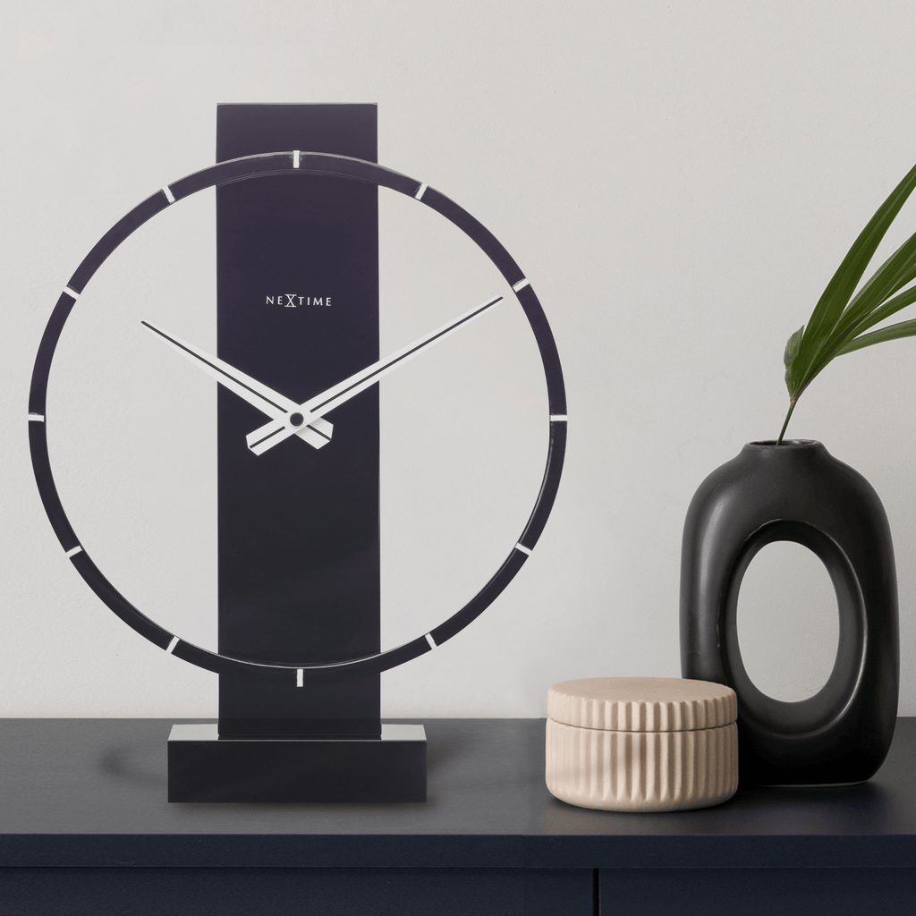 NeXtime- Table / Wall clock - 34 x 27 cm - Wood/Steel - Black - 'Carl ...