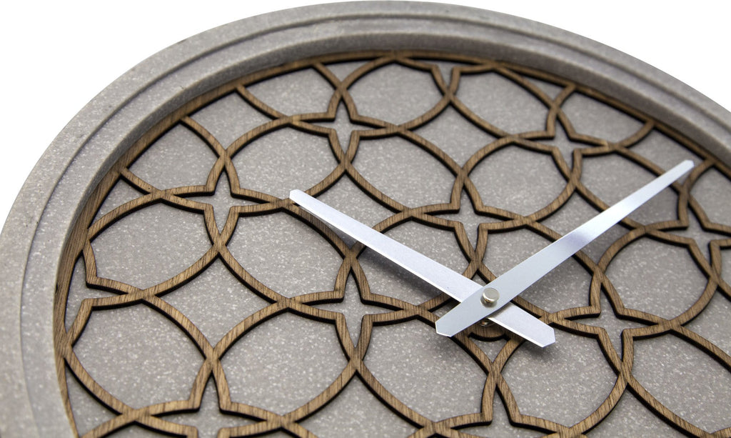 NeXtime - Wall Clock - 39.5 cm - Polyresin/Wood -Grey -'Concreto love'