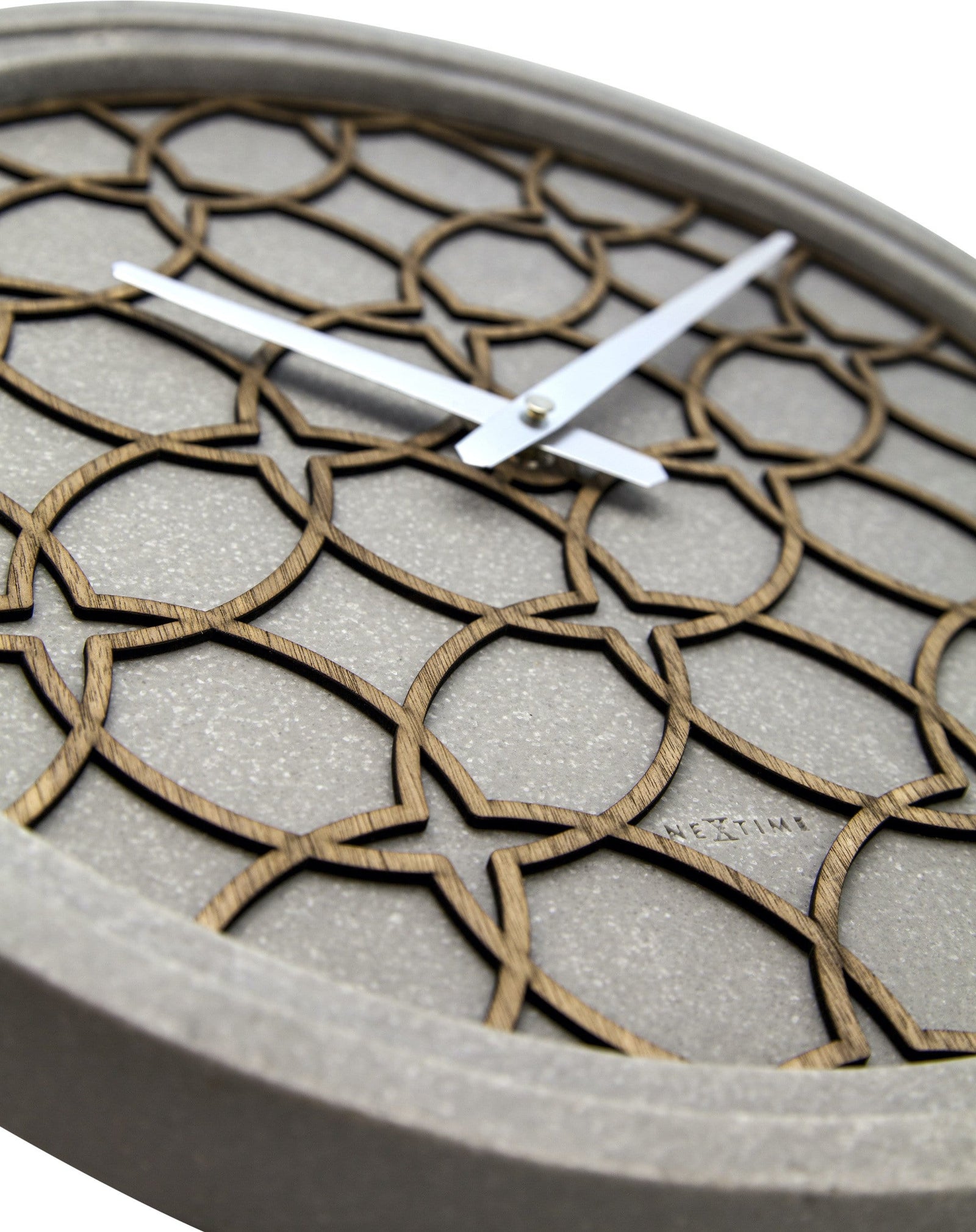 NeXtime - Wall Clock - 39.5 cm - Polyresin/Wood -Grey -'Concreto love'
