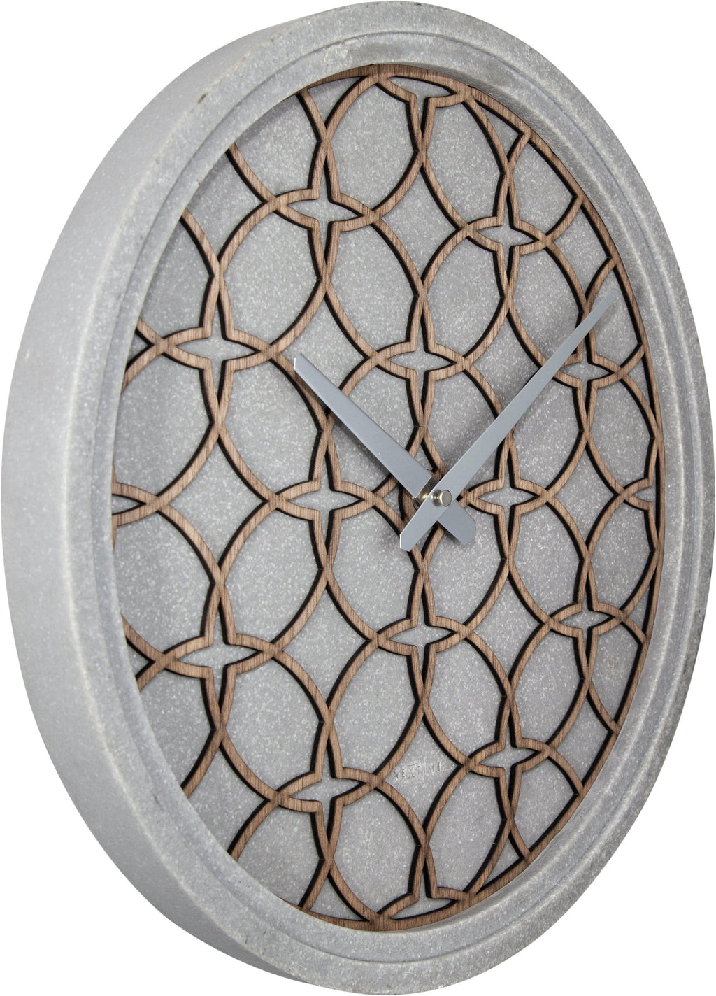NeXtime - Wall Clock - 39.5 cm - Polyresin/Wood -Grey -'Concreto love'