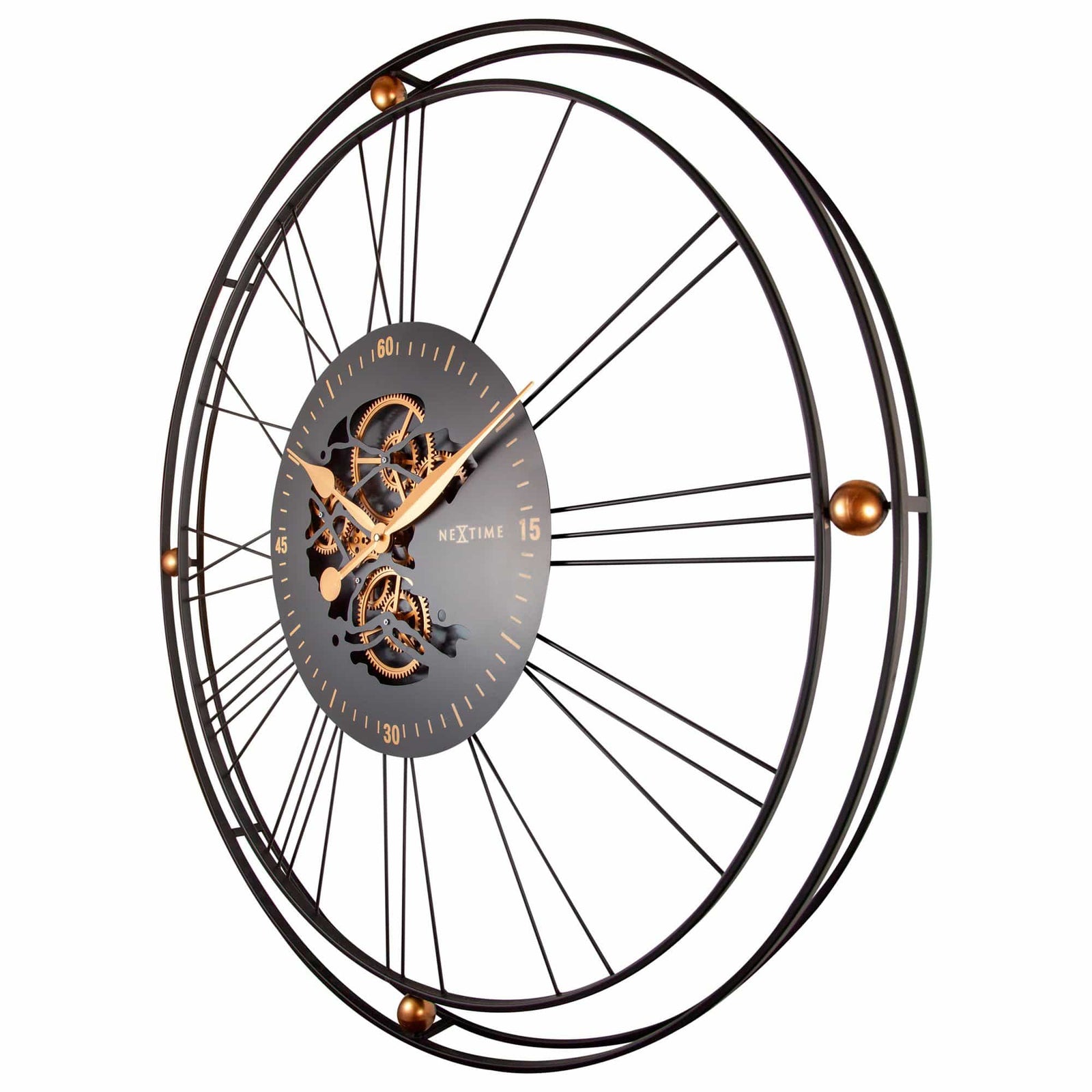 Roman Gear Clock XXL - 90.5cm - Black/Silver or Black/Gold - Metal ...