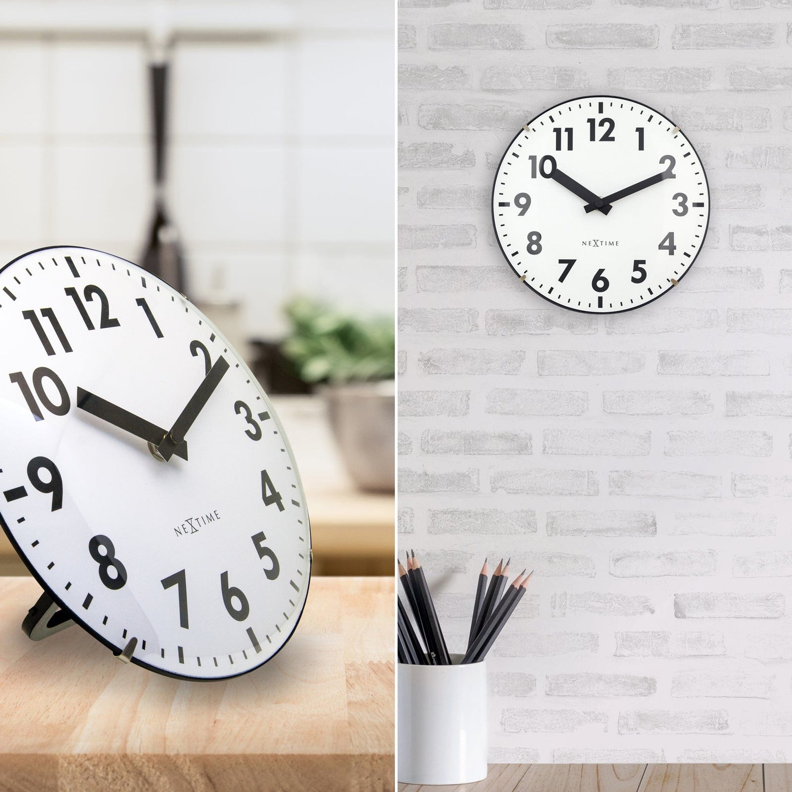 NeXtime - Wall clock/ Table clock- 20 cm- Glass -Dome Shaped Glass ...