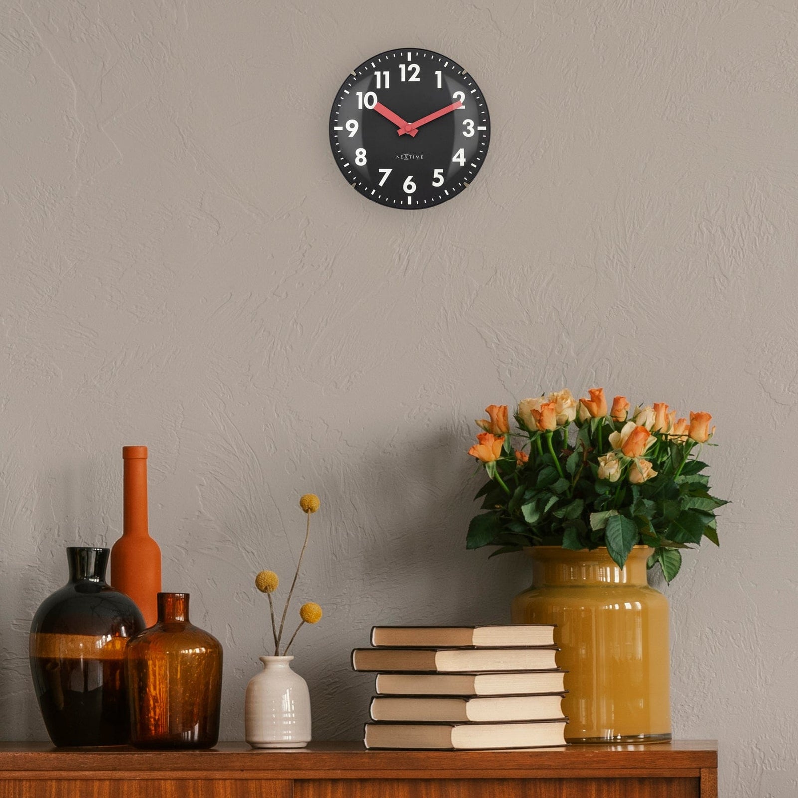 NeXtime - Wall clock/ Table clock- 20 cm- Glass -Dome Shaped Glass ...