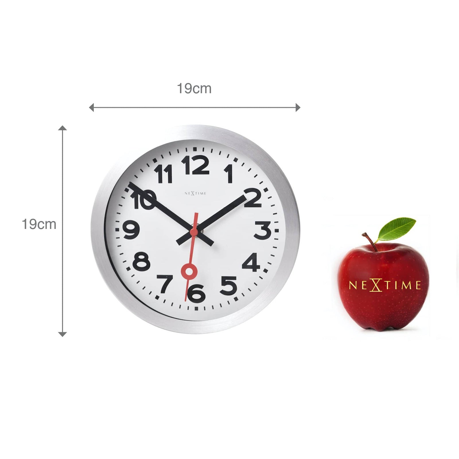NeXtime - Wall clock/ Table clock - 19 cm -Aluminum - Brushed ...