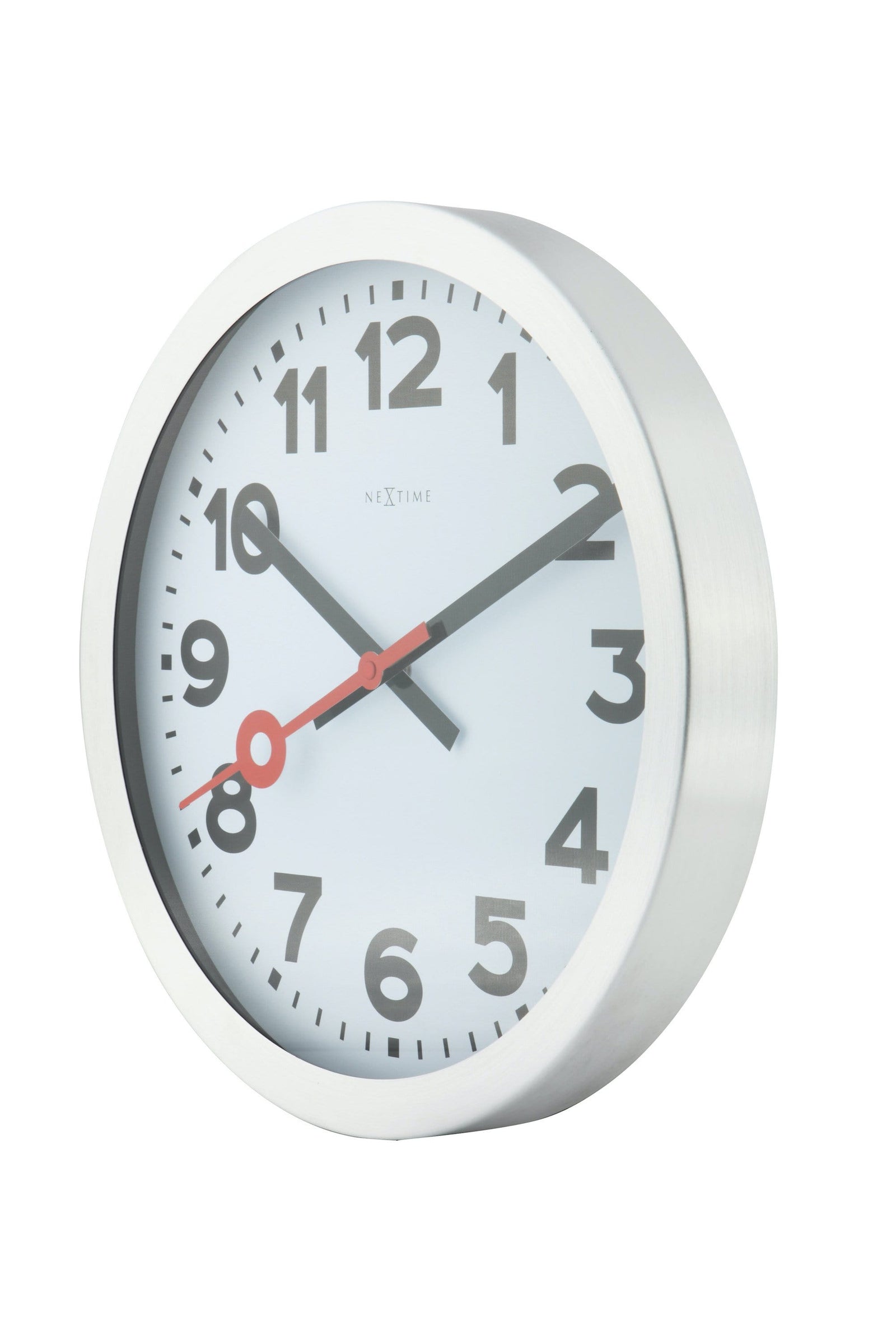 NeXtime - Wall clock/ Table clock - 19 cm -Aluminum - Brushed ...