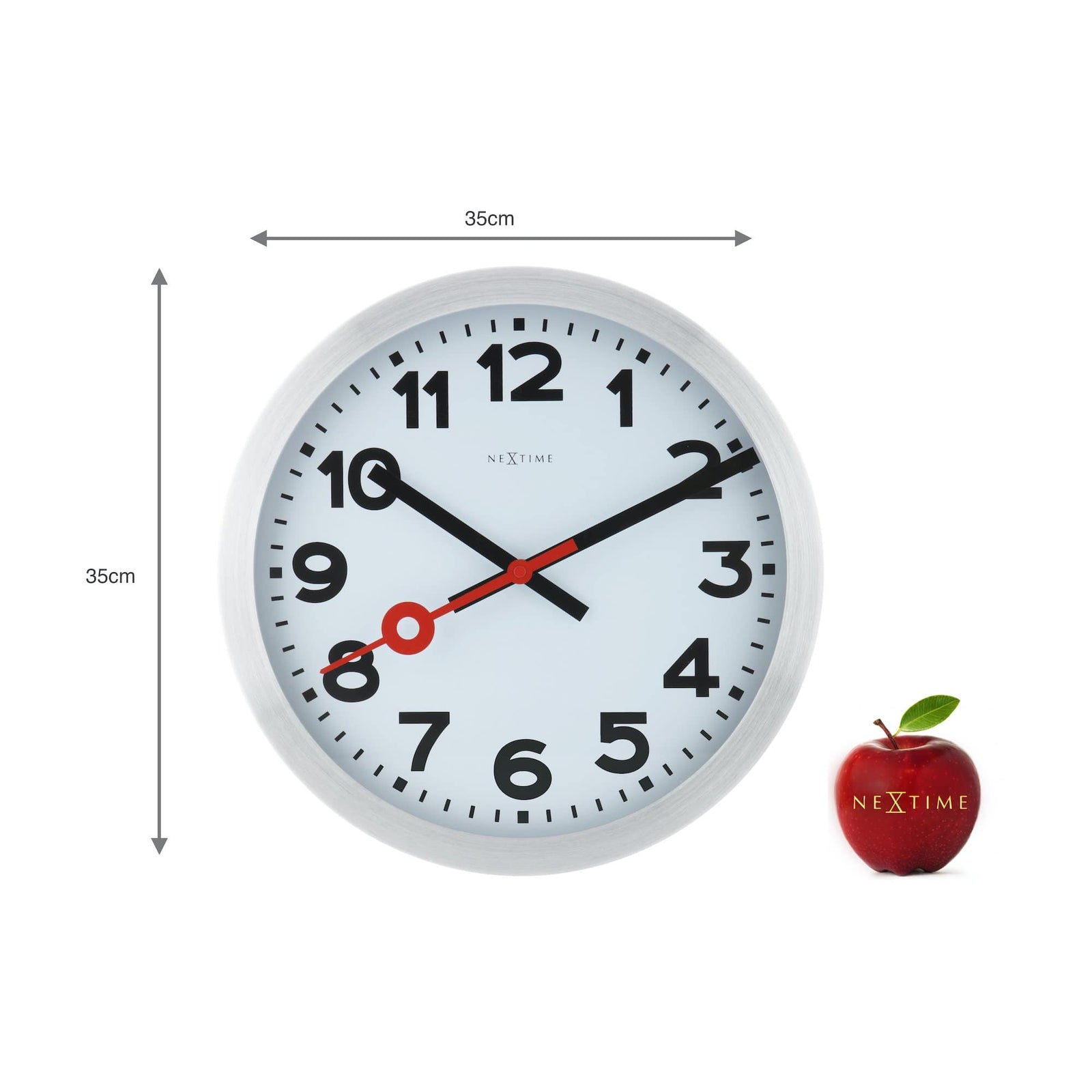 NeXtime - Wall clock/ Table clock - 19 cm -Aluminum - Brushed ...
