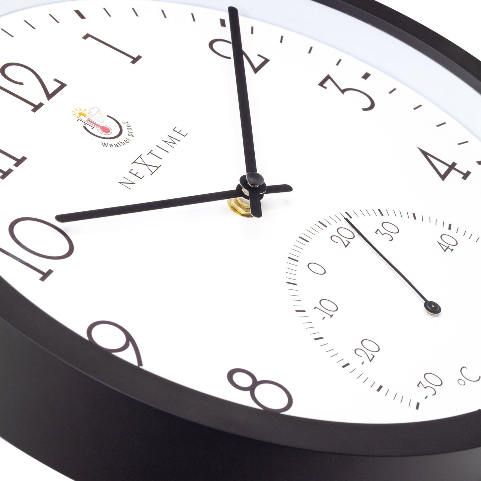 Weatherproof Outdoor clock - with thermometer - 30.5 cm and Marigold