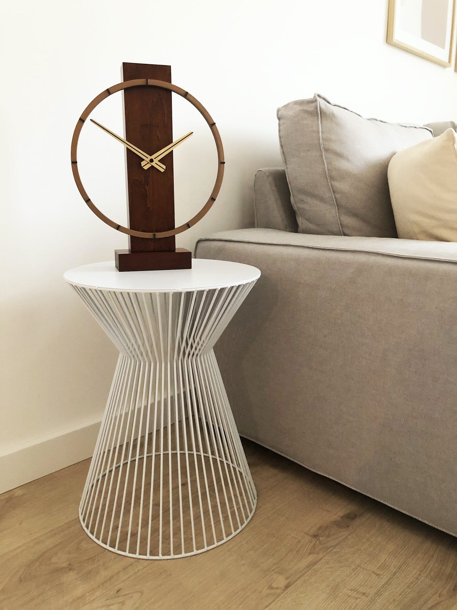NeXtime- Table / Wall clock - 34 x 27 cm - Wood/Steel - Brown - 'Carl ...