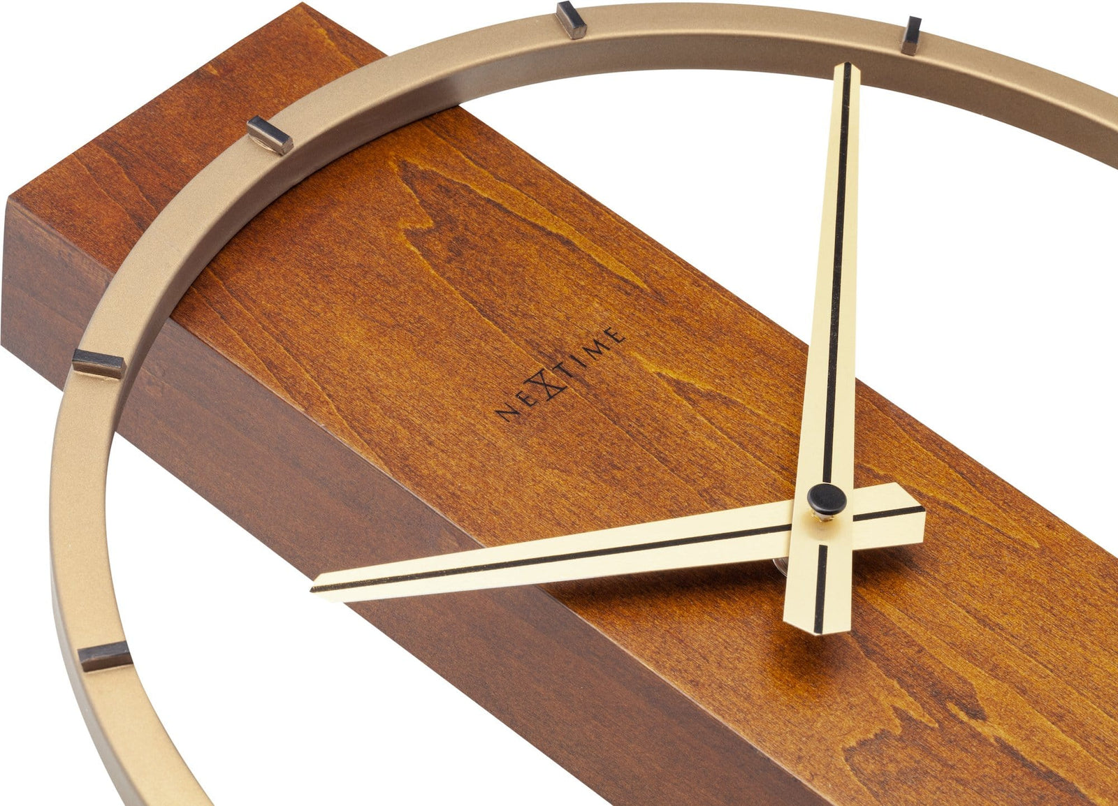 NeXtime- Table / Wall clock - 34 x 27 cm - Wood/Steel - Brown - 'Carl ...