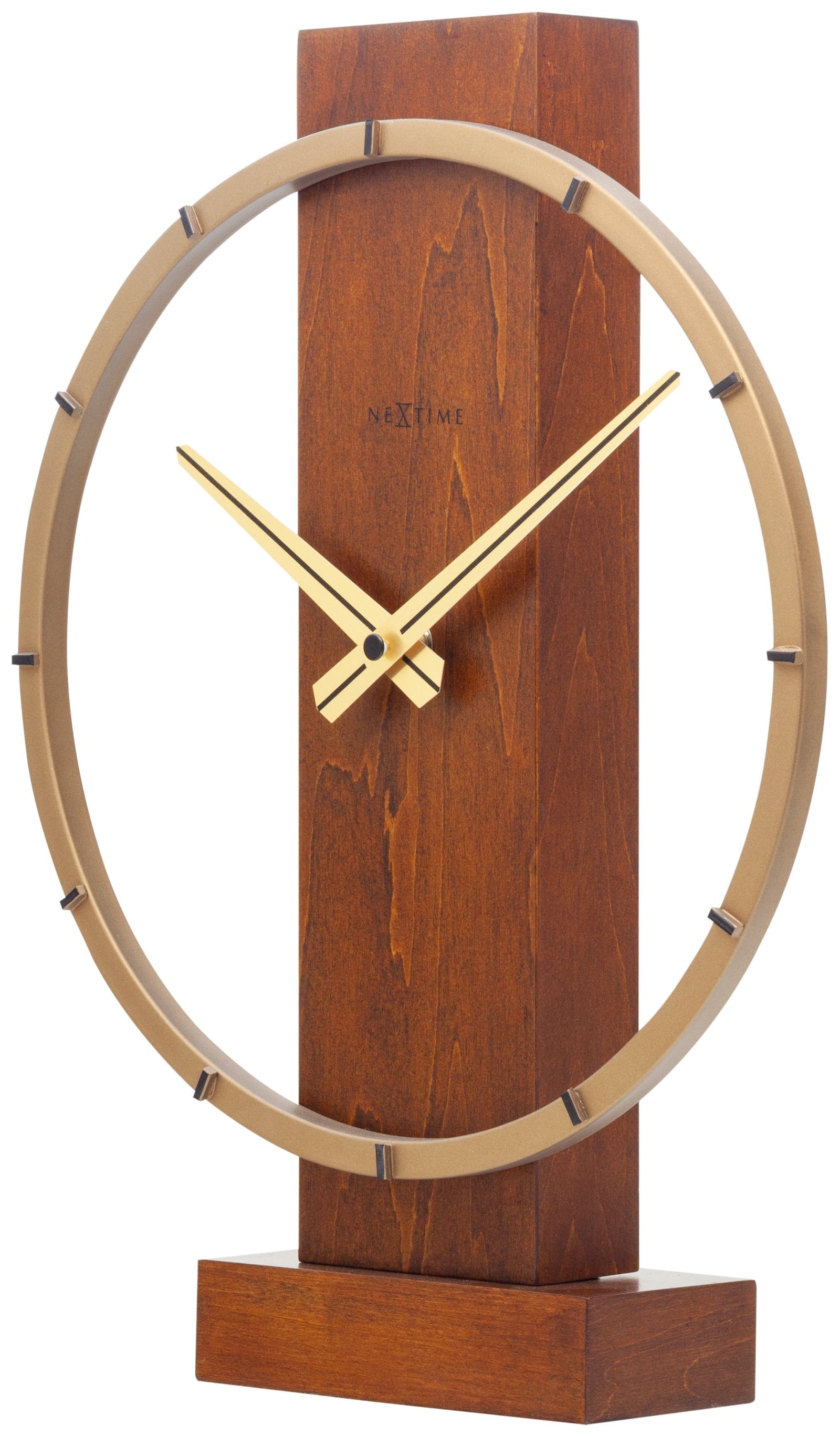 NeXtime- Table / Wall clock - 34 x 27 cm - Wood/Steel - Brown - 'Carl ...