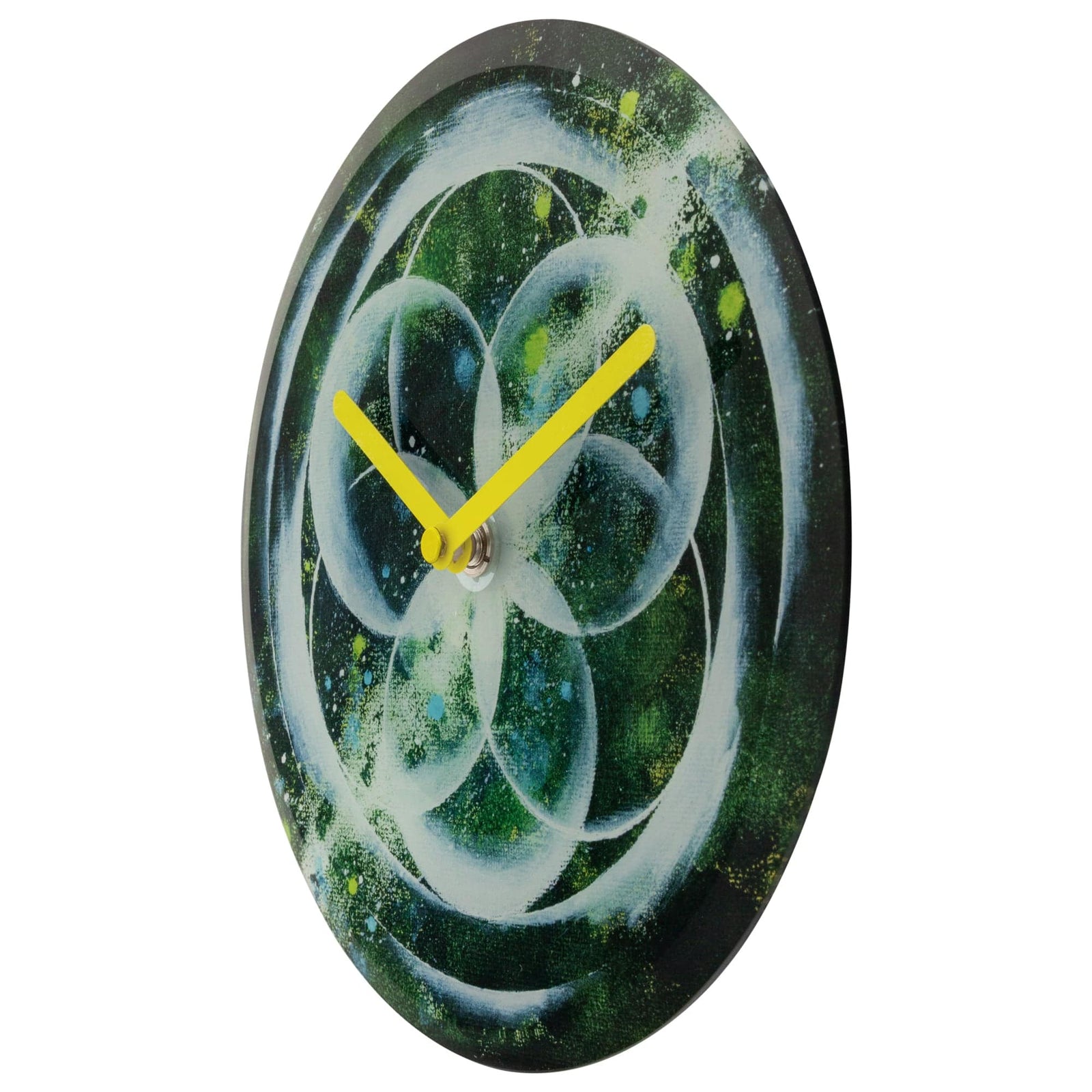 Table/Wall clock 20cm - Silent - Green - Tempered Glass - "Cosmo Table